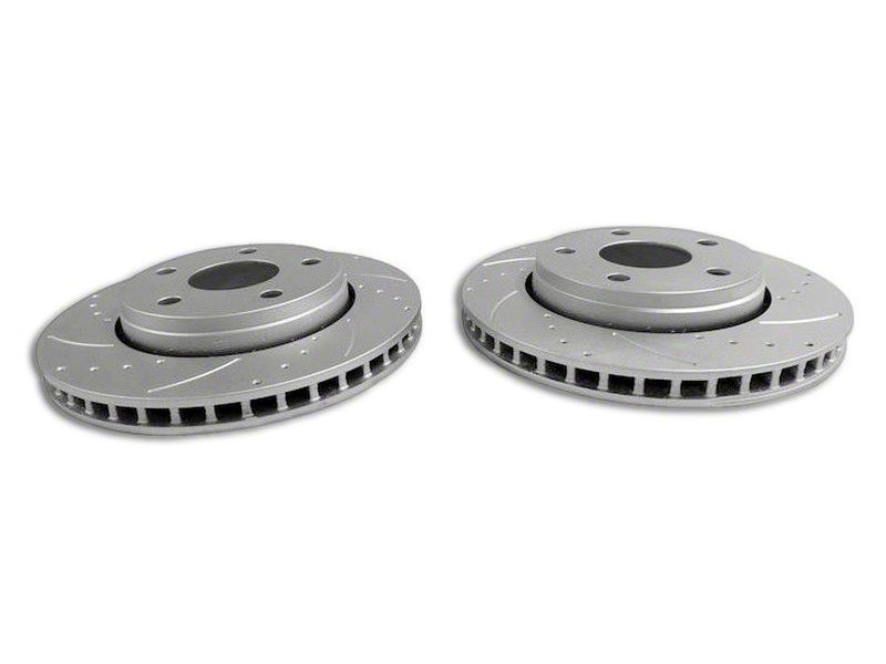 Jeep Wrangler Drilled and Slotted Brake Rotors; Front Pair (07-18 Jeep ...