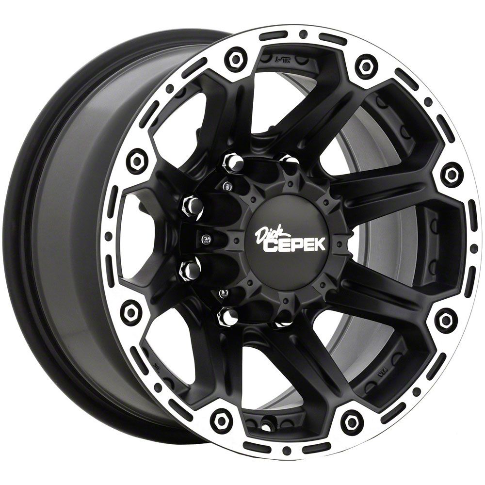 Dick Cepek Bronco Torque Gloss Black Machined 6-Lug Wheel; 16x8; 0mm ...