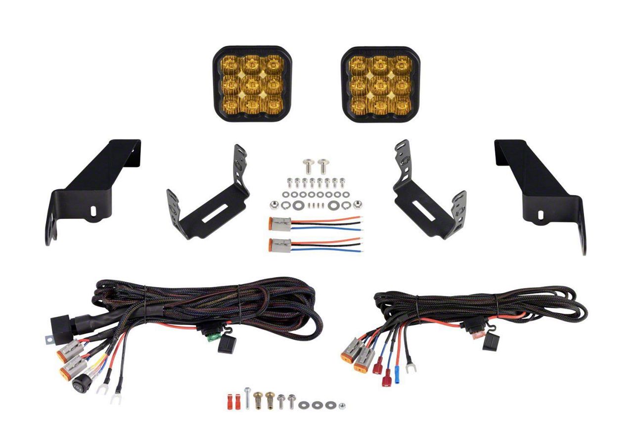 Diode Dynamics Jeep Gladiator SS5 Pro Bumper LED Pod Light Kit; Yellow ...