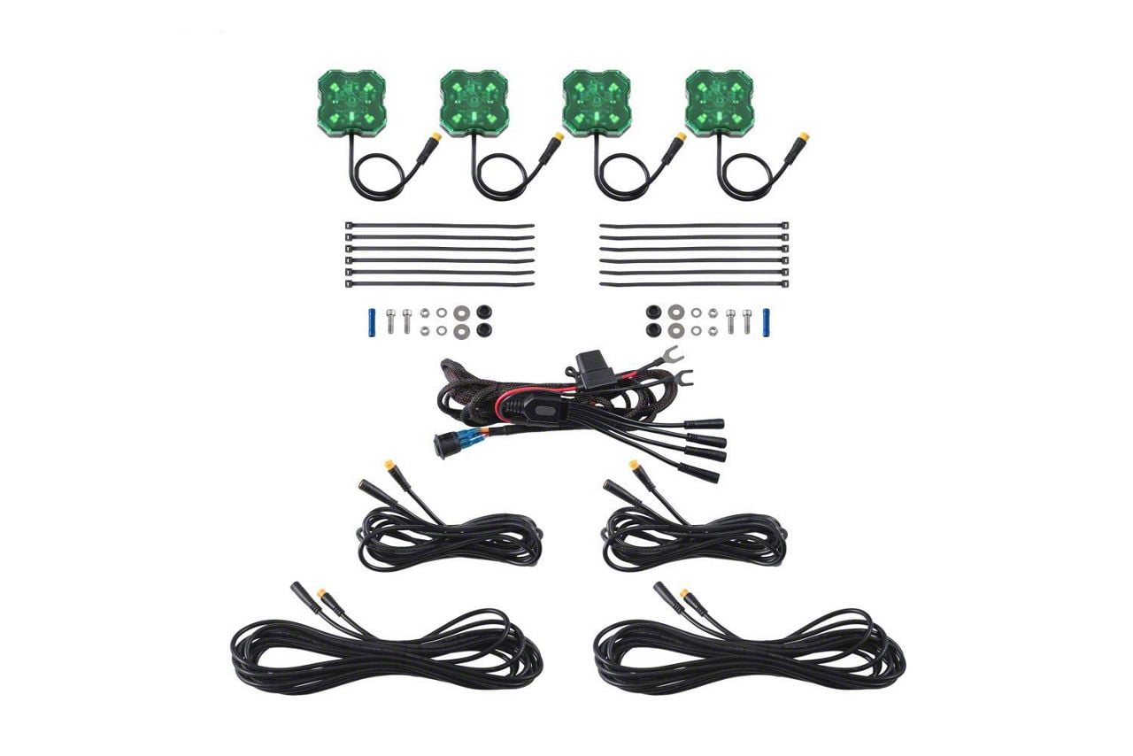 Diode Dynamics Tundra Stage Series Single-Color LED Rock Light; Green ...