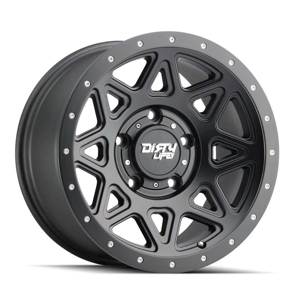 Dirty Life Bronco Theory Satin Black 6-Lug Wheel; 17x9; -12mm Offset ...