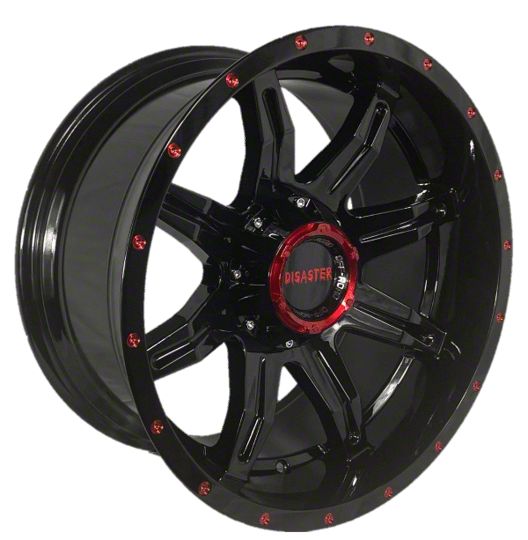Disaster Offroad Titan D02 Gloss Black with Candy Red Milled 6-Lug ...