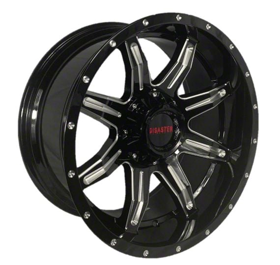 Disaster Offroad Titan D02 Gloss Black Milled 6-Lug Wheel; 20x10; -12mm ...