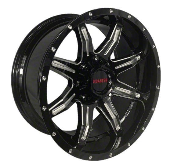Disaster Offroad Titan XD D02 Gloss Black Milled 6-Lug Wheel; 20x10 ...