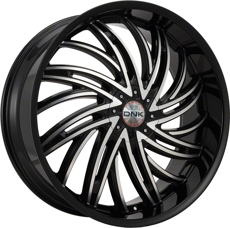 DNK Street Bronco 701 Gloss Black Machined Face 6-Lug Wheel; 24x10 ...