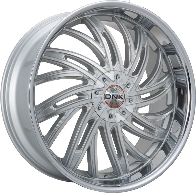 DNK Street Titan XD 701 Brushed Face Silver with Stainless Lip 6-Lug Wheel; 24x10; 30mm Offset ...