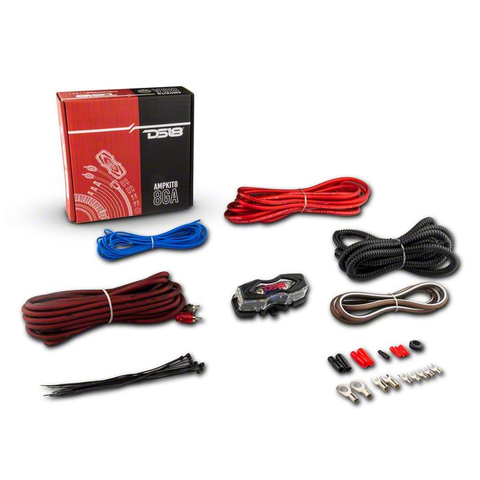 DS18 Tundra 8-Gauge Amplifier Installation Kit; Red AMPKIT8 - Free Shipping