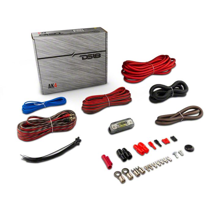 DS18 Tundra Complete 4 Gauge CCA Amplifier Installation Wiring Kit AK4 ...