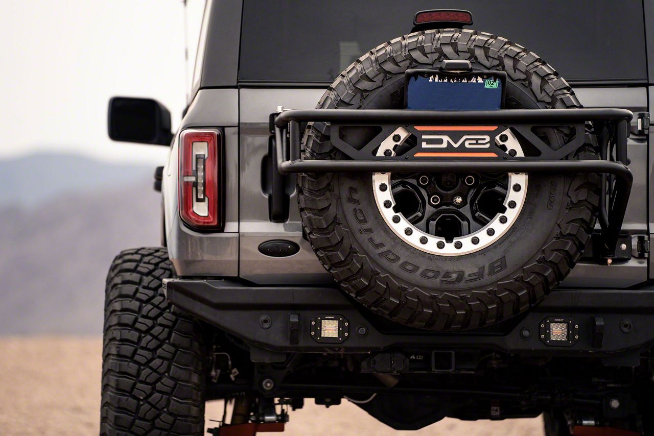 DV8 Offroad Bronco Spare Tire Guard and Accessory Mount TCBR-01 (21-26 ...