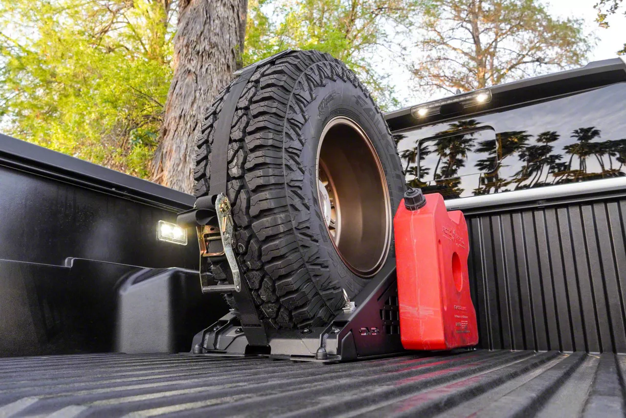 DV8 Offroad Jeep Gladiator Truck Bed Universal Tire Carrier and ...