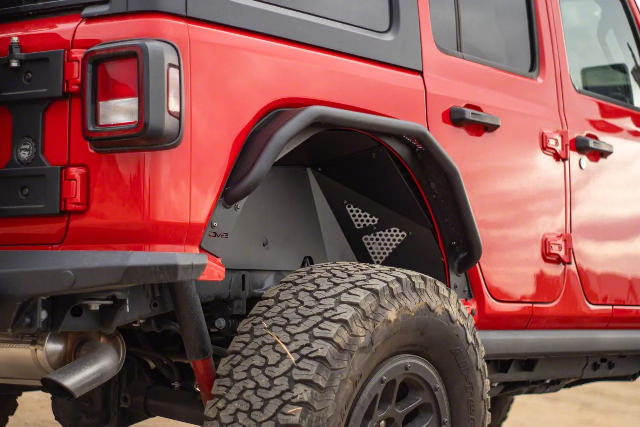 DV8 Offroad Jeep Wrangler Rear Aluminum Inner Fenders; Black INFEND ...