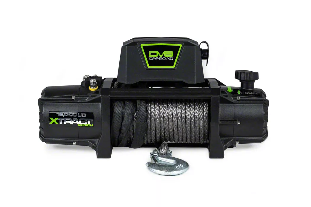 DV8 Offroad Jeep Wrangler Xtract 12,000 lb. Winch with Synthetic Rope ...