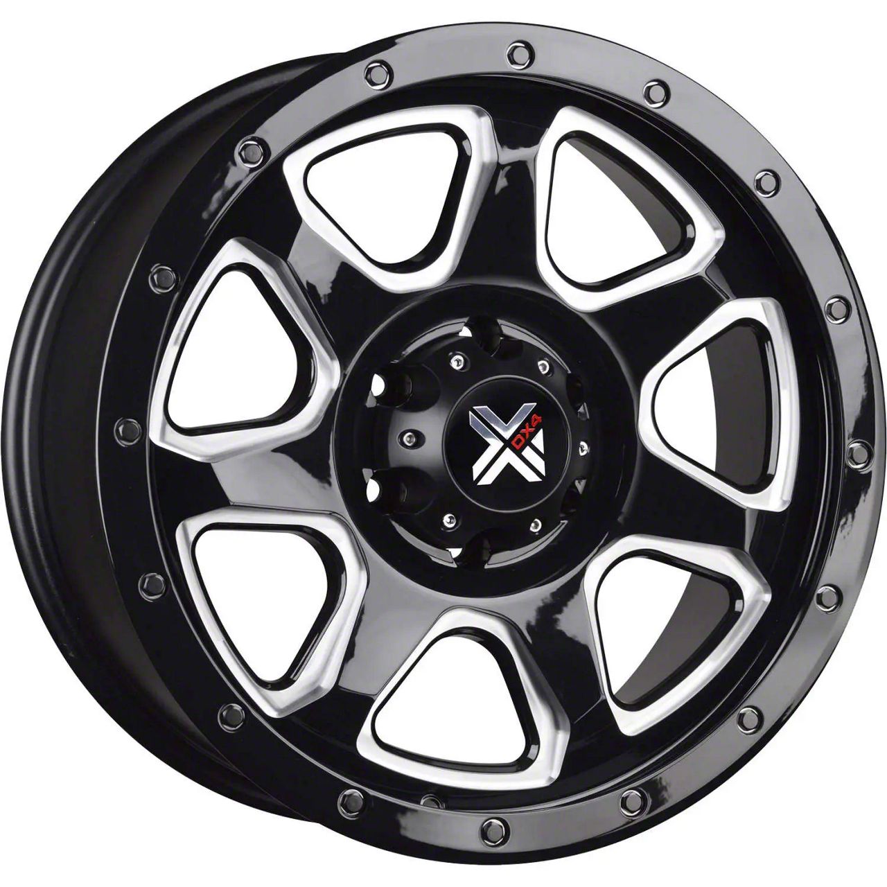 DX4 Wheels Toyota 4-Runner STORM Gloss Black Milled 6-Lug Wheel; 20x9 ...