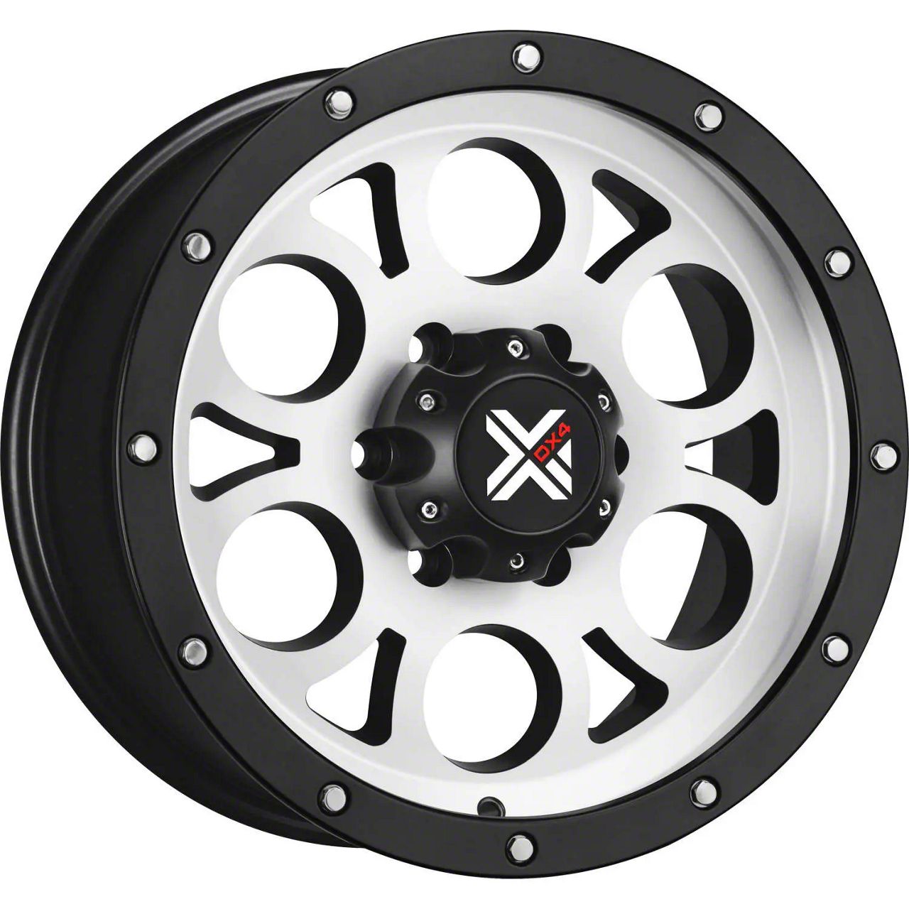 DX4 Wheels Jeep Wrangler TUFF Flat Black Machined Wheel; 16x8.5; -6mm ...