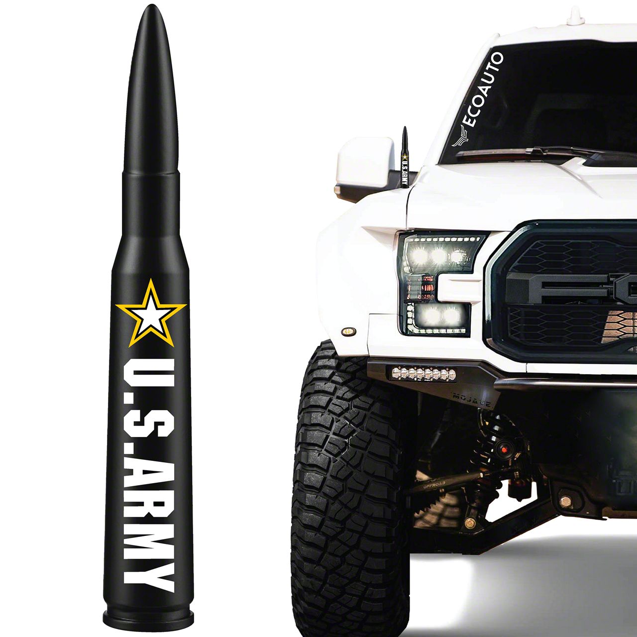 Bronco Bullet Antenna; US.ARMY (21-24 Bronco) - Free Shipping