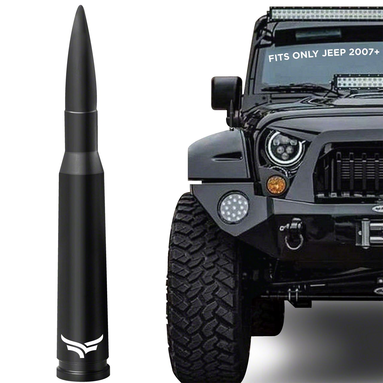 ECOAuto Jeep Gladiator Bullet Antenna; Matte Black ANT-JEEP-BK (20-23 ...