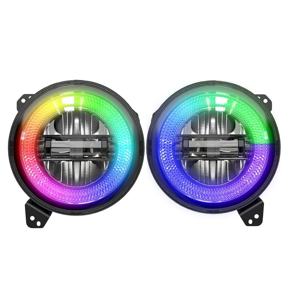 Empire Offroad LED Jeep Gladiator 9-Inch Luma Series RGB LED Headlights ...