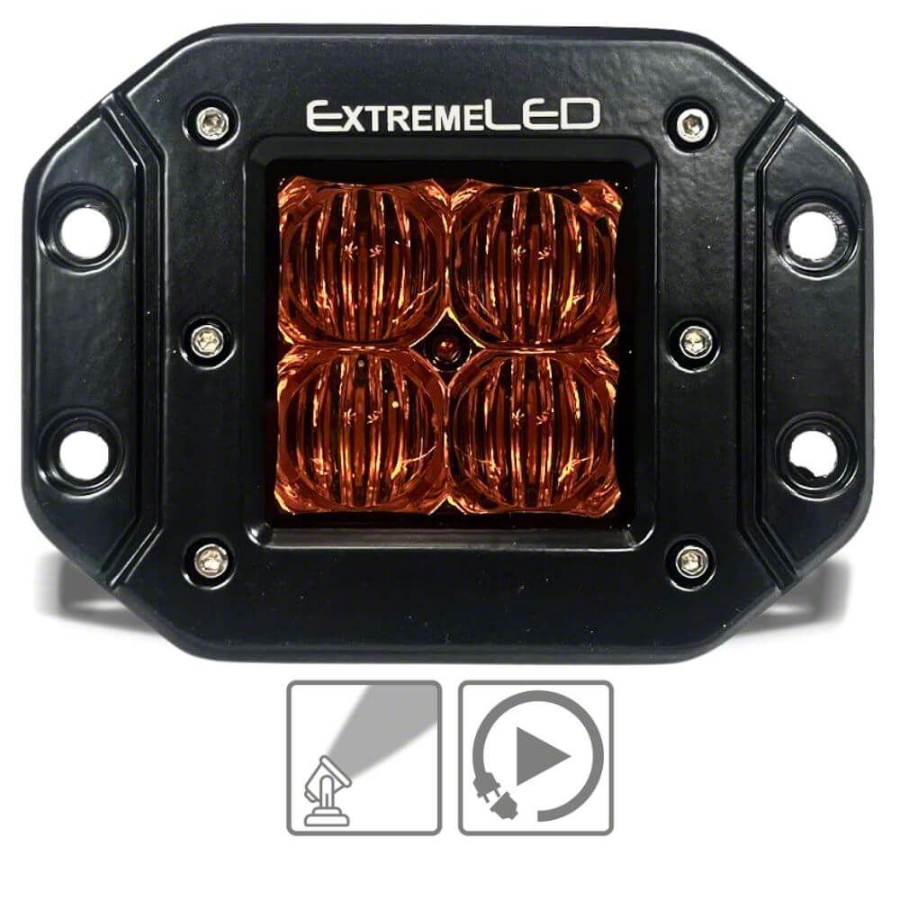 Extreme LED Jeep Wrangler 3-Inch Extreme Series Flush Mount Amber LED ...