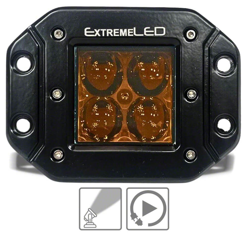 Extreme LED Jeep Wrangler 3-Inch Extreme Series Flush Mount Amber LED ...