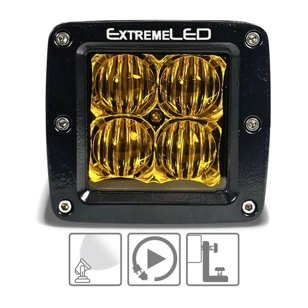 Extreme LED Jeep Wrangler 3-Inch Extreme Series Yellow LED Light Pod ...
