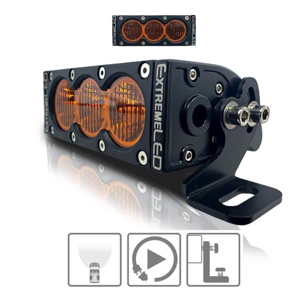 Extreme LED Tacoma 6-Inch X6 Series Amber LED Light Bar; Flood Beam EX-X6-030W-06-FA (Universal ...