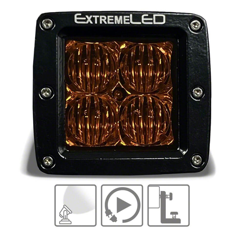 Extreme LED Tundra 3-Inch Extreme Series Amber LED Light Pod; Flood ...