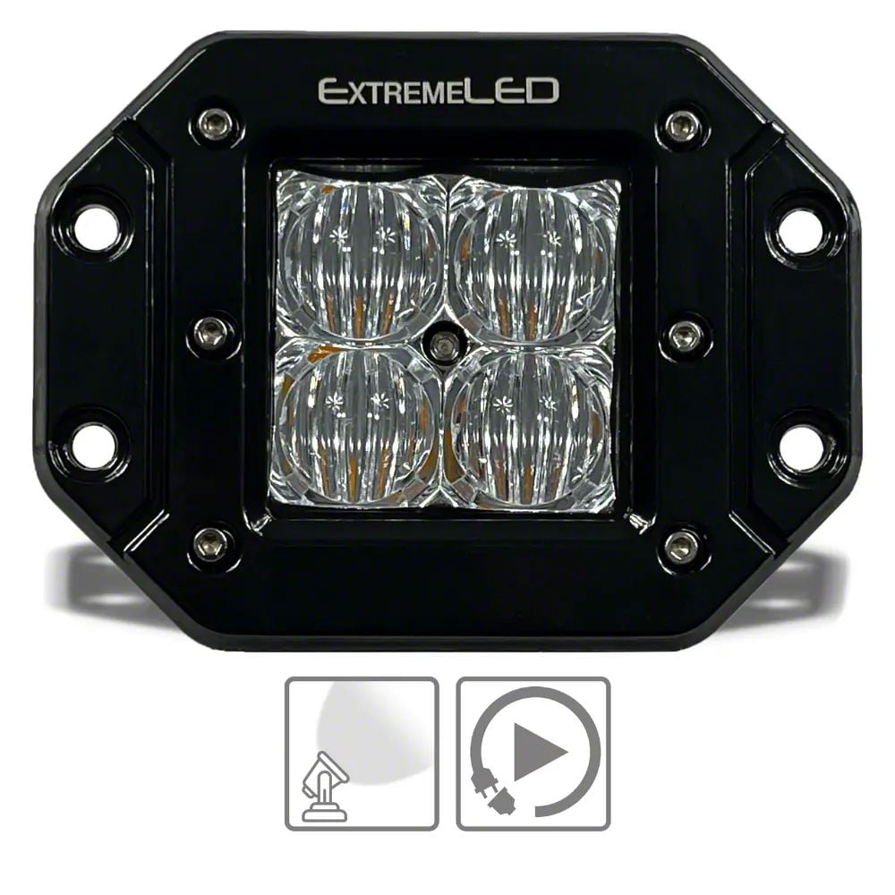 Extreme LED Tundra 3-Inch Extreme Series Flush Mount Orange LED Light ...