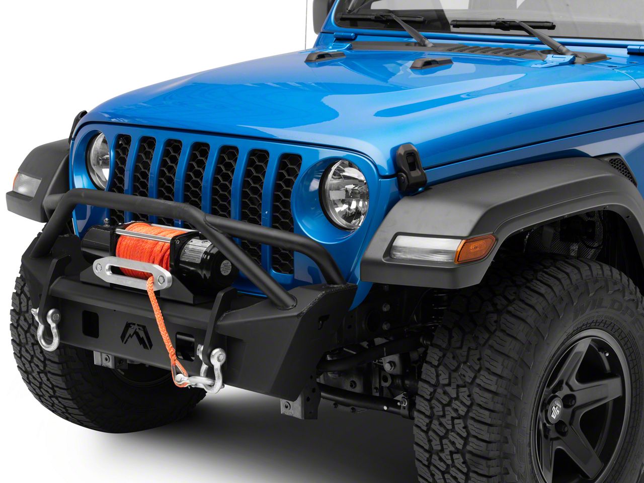 Fab Fours Jeep Gladiator Stubby Front Bumper with Pre-Runner Guard ...