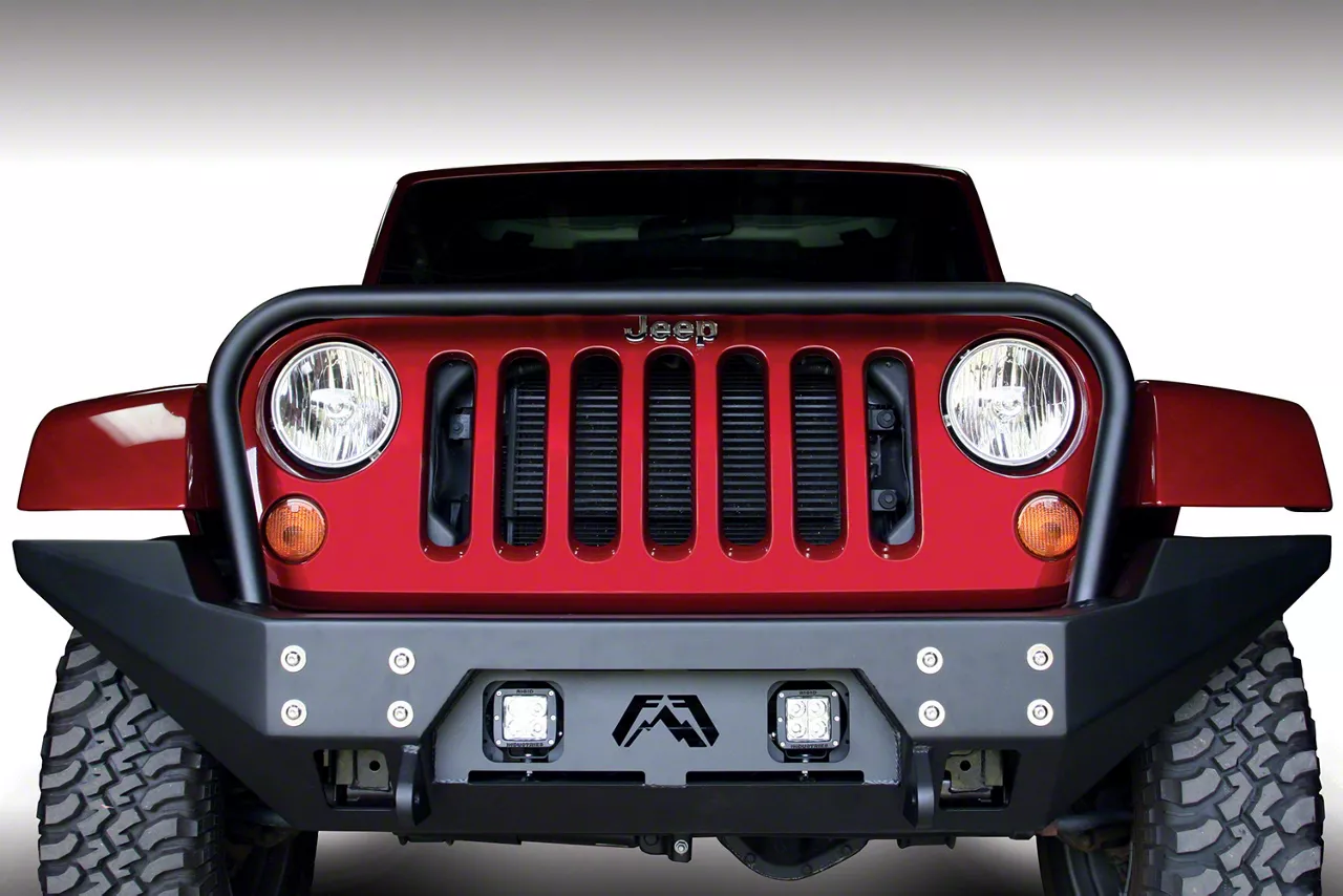 Fab Fours Jeep Wrangler Full Metal Jacket Full Width Winch Bumper with ...