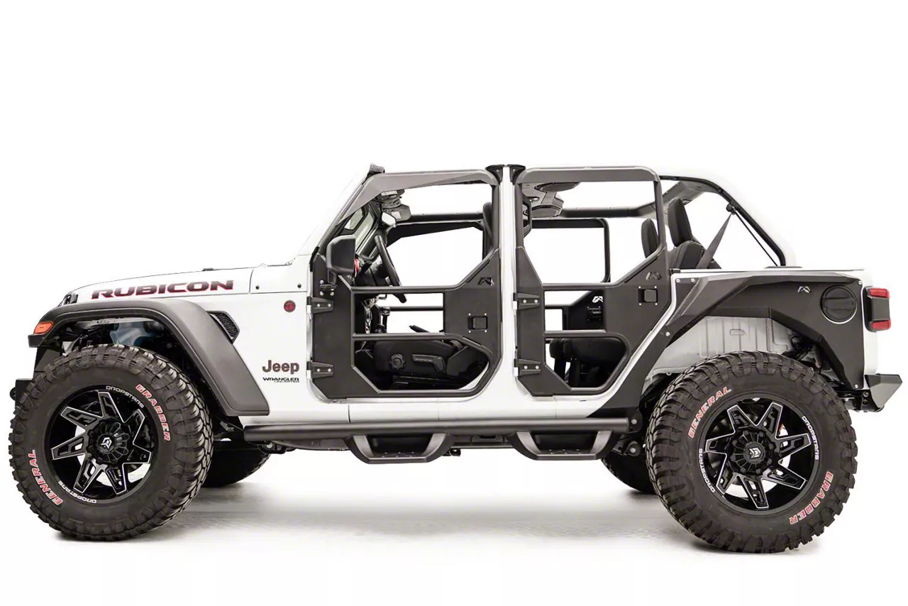 Fab Fours Jeep Wrangler Full Surround Front Tube Doors; Bare Steel ...