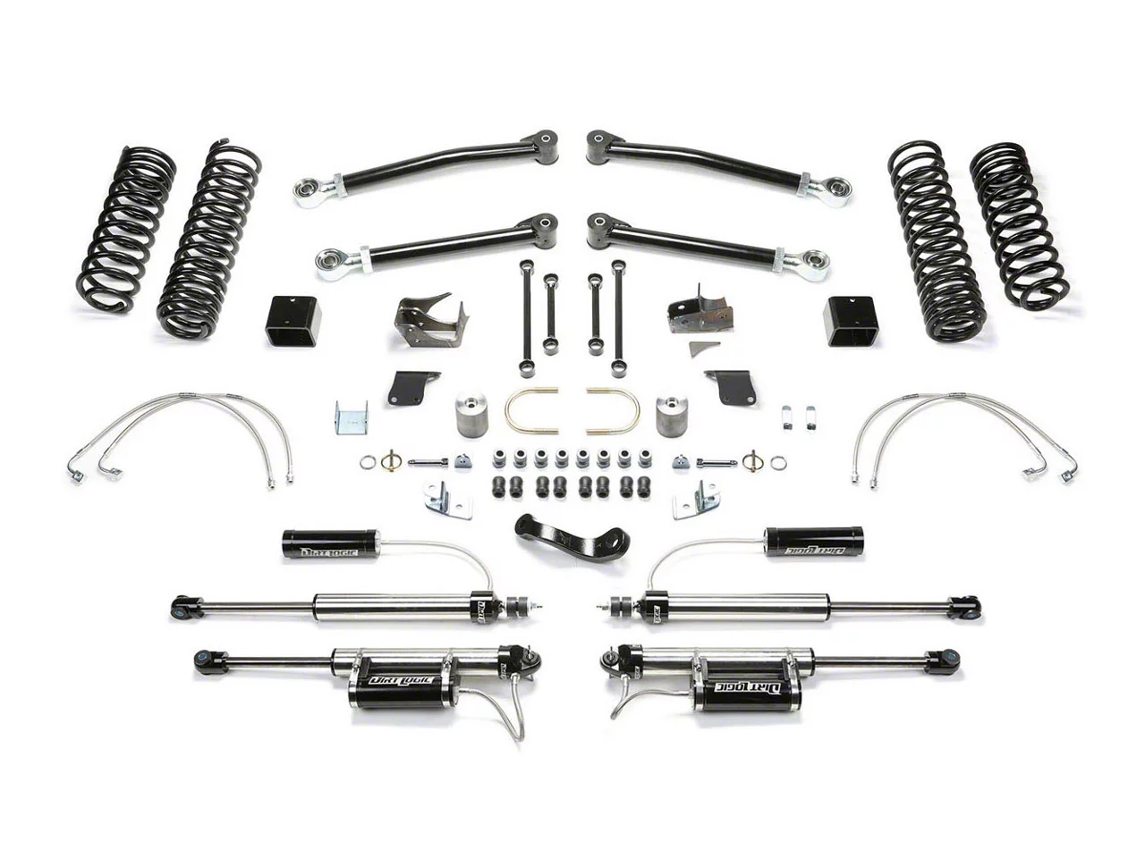 Fabtech Jeep Wrangler 5-Inch Trail Long Travel Lift Kit with Shocks ...