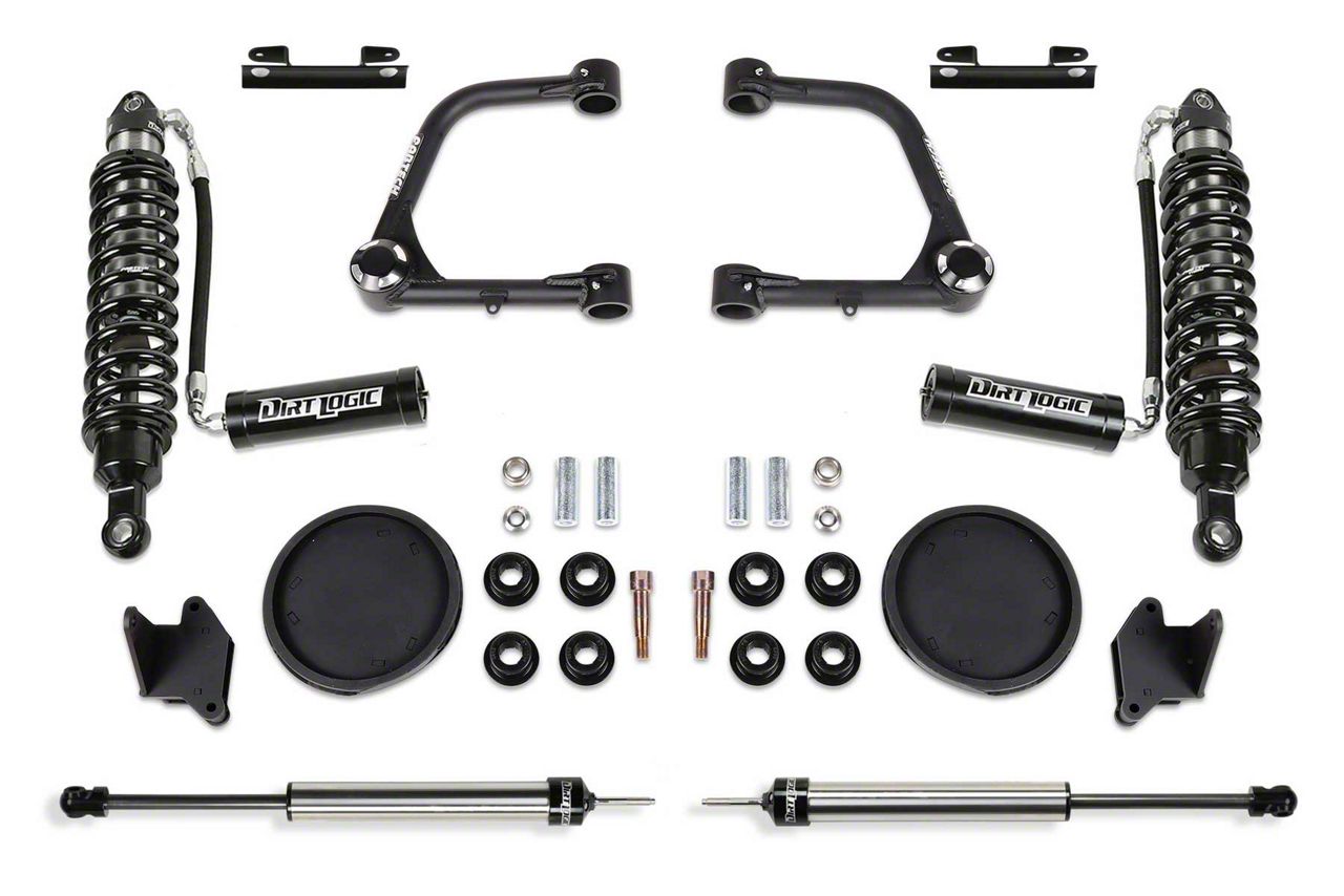 Fabtech Tundra 3-Inch Uniball Upper Control Arm Lift Kit with Rear Coil Spring Spacers, Dirt ...