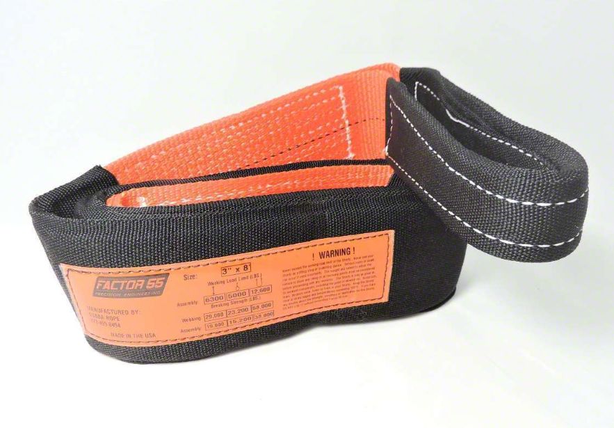 Factor 55 Jeep Wrangler 8-Foot x 3-Inch Tree Saver Strap 00077
