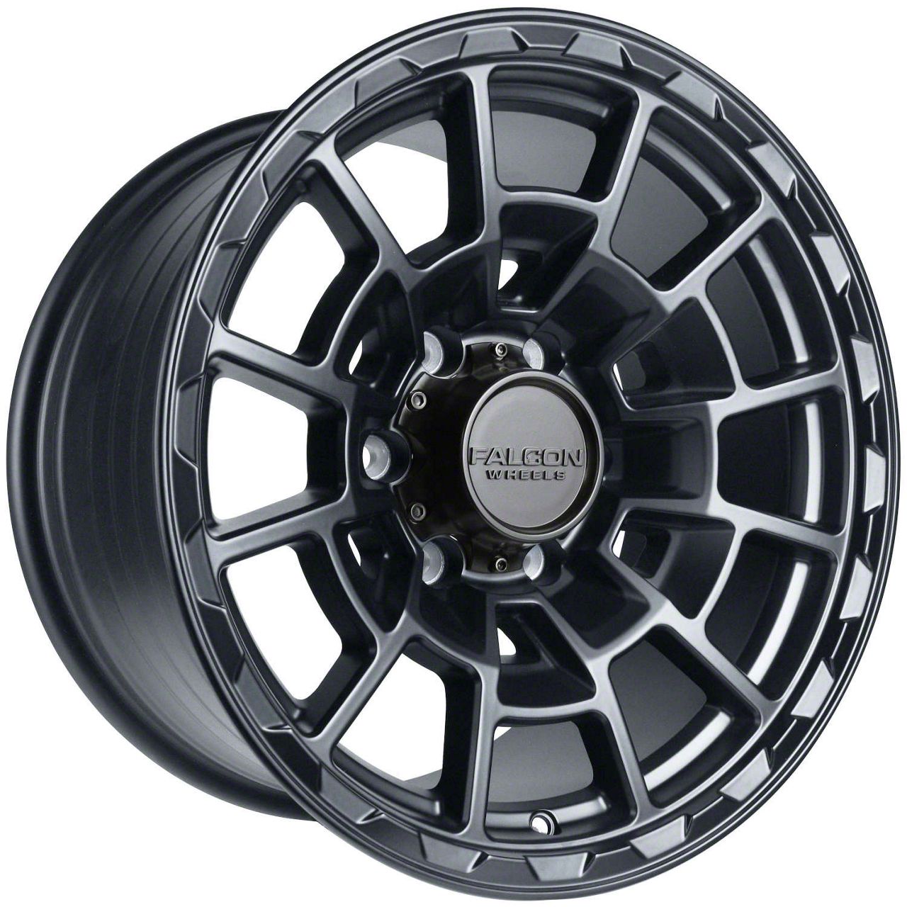 Falcon Wheels Toyota 4-Runner T4 Spyder Series Full Matte Gunmetal 6 ...