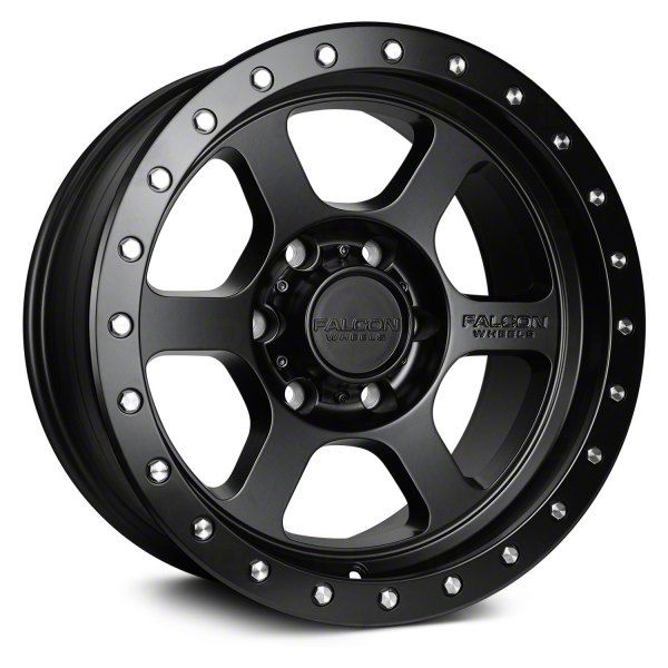 Falcon Wheels Titan T1 Series Full Matte Black 6-Lug Wheel; 18x9; 0mm ...