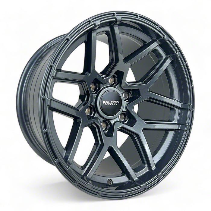 Falcon Wheels Toyota 4-Runner T9 Atlas Series Full Glossy Gunmetal 6 ...