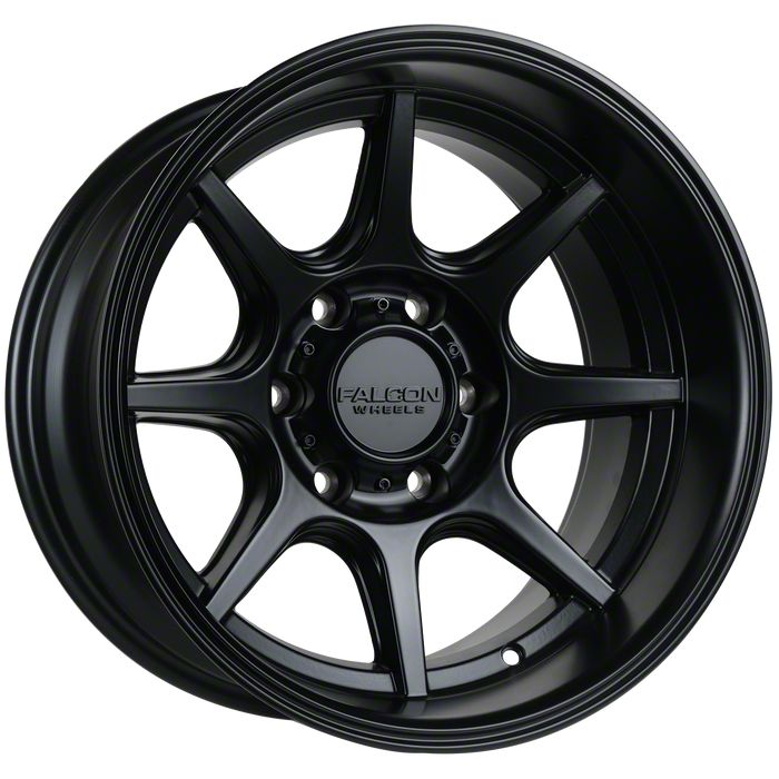 Falcon Wheels Bronco T8 Seeker Series Full Matte Black 6-Lug Wheel ...