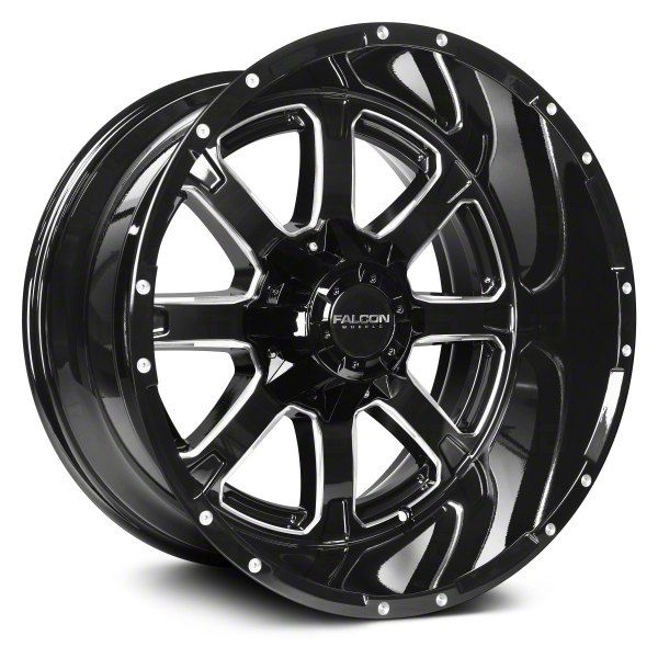 Falcon Wheels Titan XD F1 Series Glossy Black with Diamond Milling 6 ...