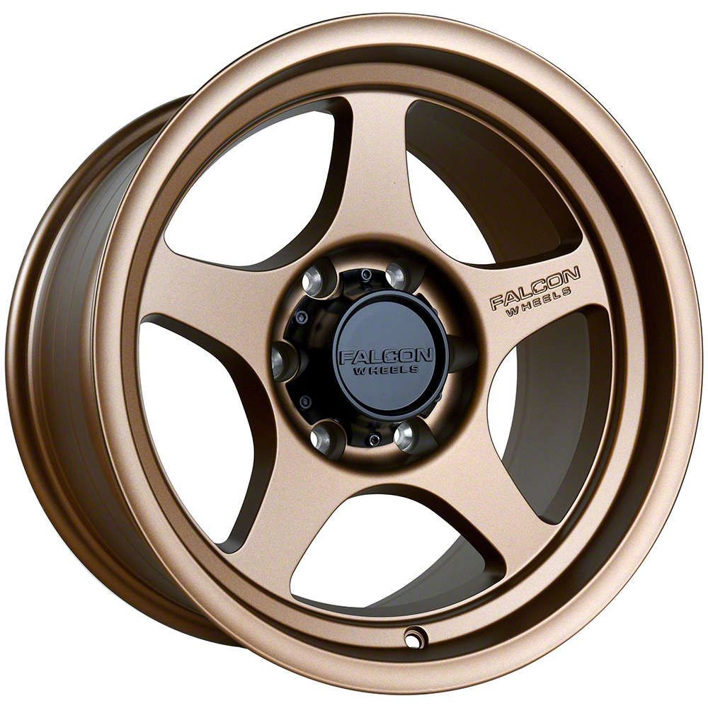 Falcon Wheels Tundra T2 Series Full Matte Bronze 6-Lug Wheel; 17x9 ...
