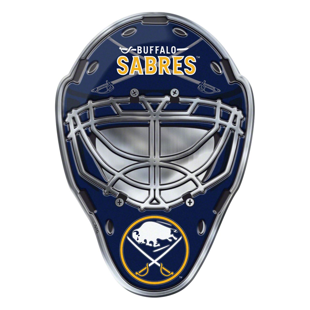 Bronco Buffalo Sabres Embossed Helmet Emblem; Blue and Yellow ...