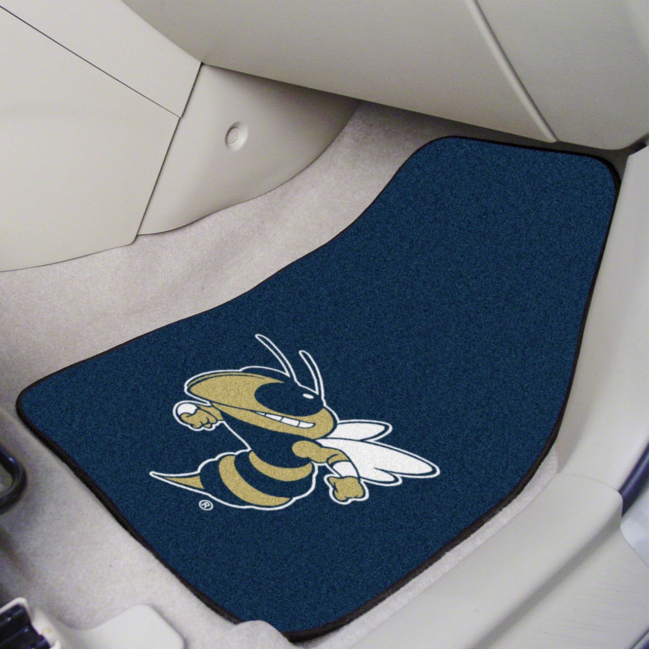 Bronco Carpet Front Floor Mats with Georgia Tech Logo; Blue (Universal ...