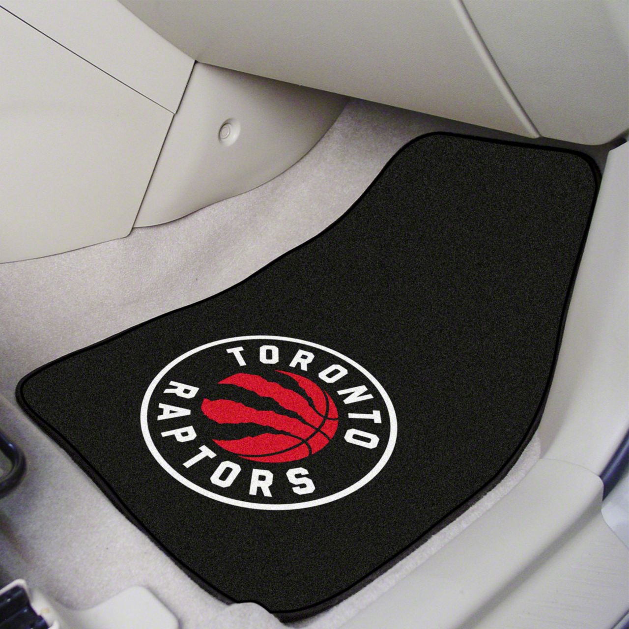 Bronco Carpet Front Floor Mats with Toronto Raptors Logo; Red ...