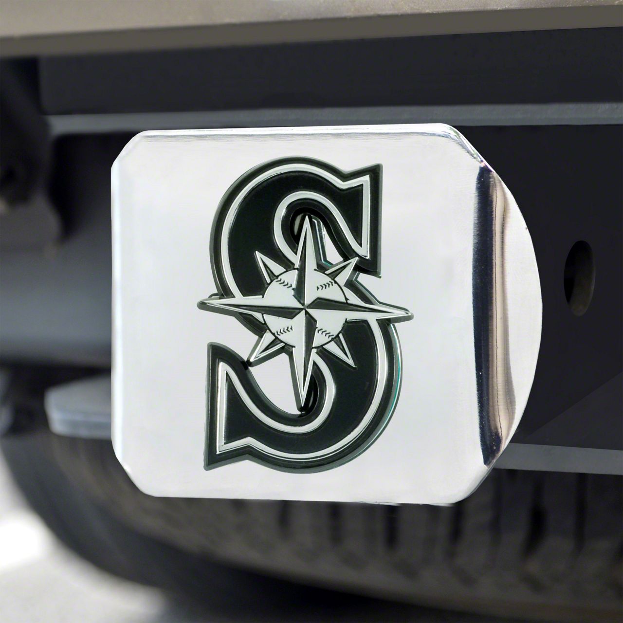 Bronco Hitch Cover with Seattle Mariners Logo; Chrome (Universal; Some ...