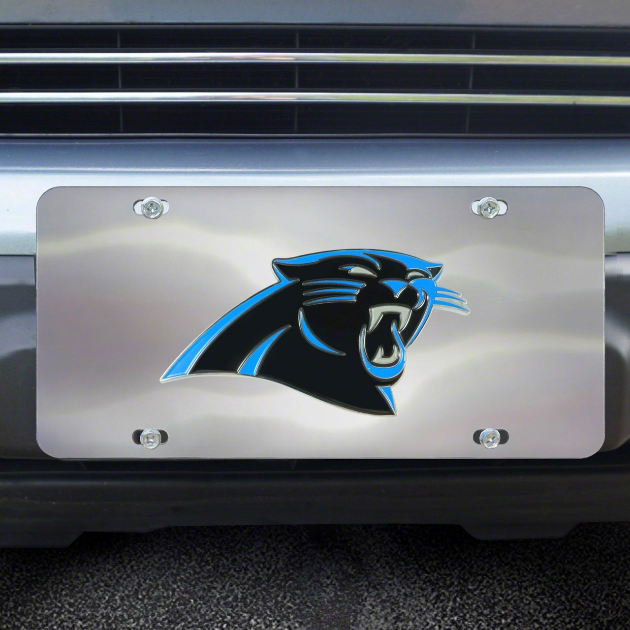 Bronco License Plate with Carolina Panthers Logo; Stainless Steel ...