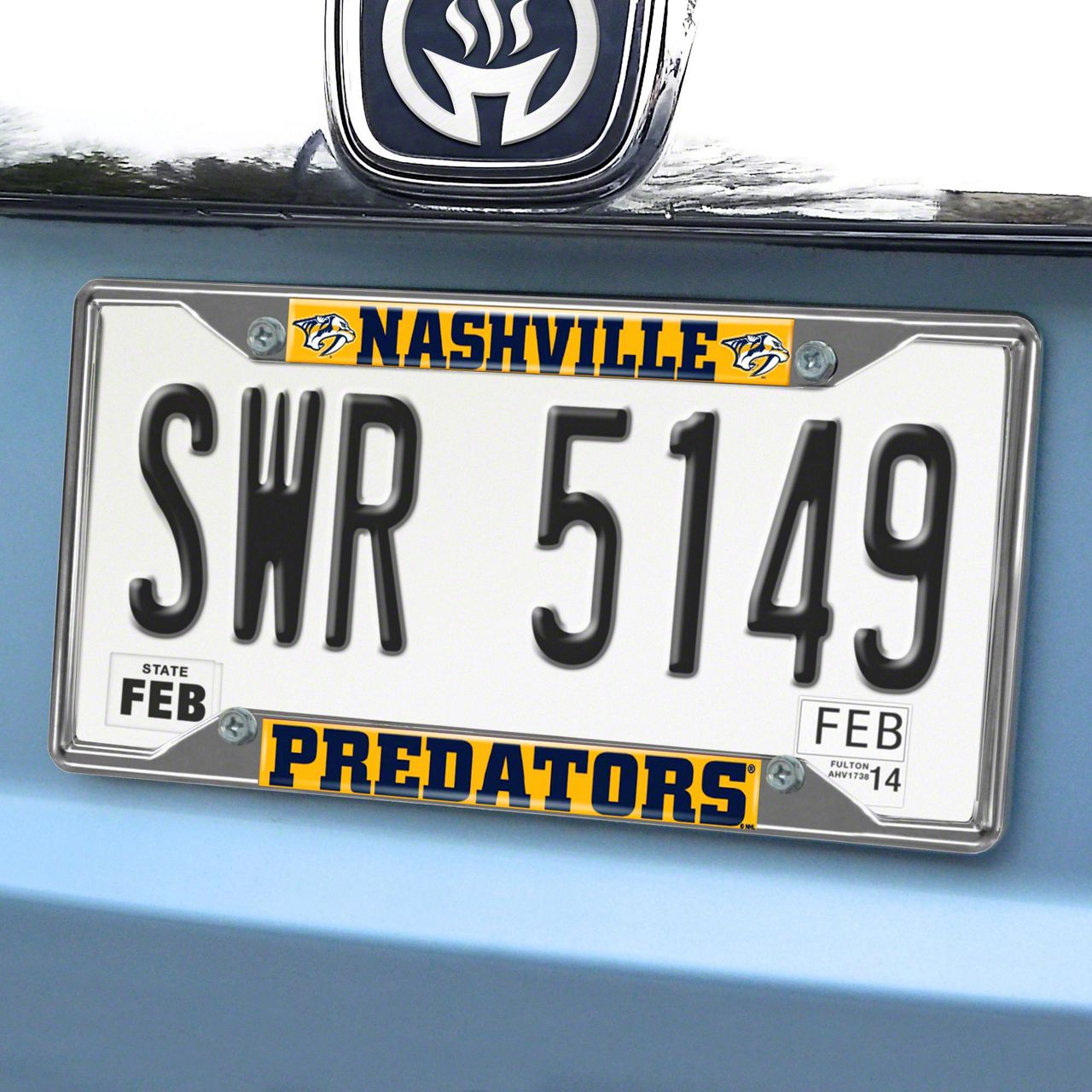 Bronco License Plate Frame with Nashville Predators Logo; Yellow ...