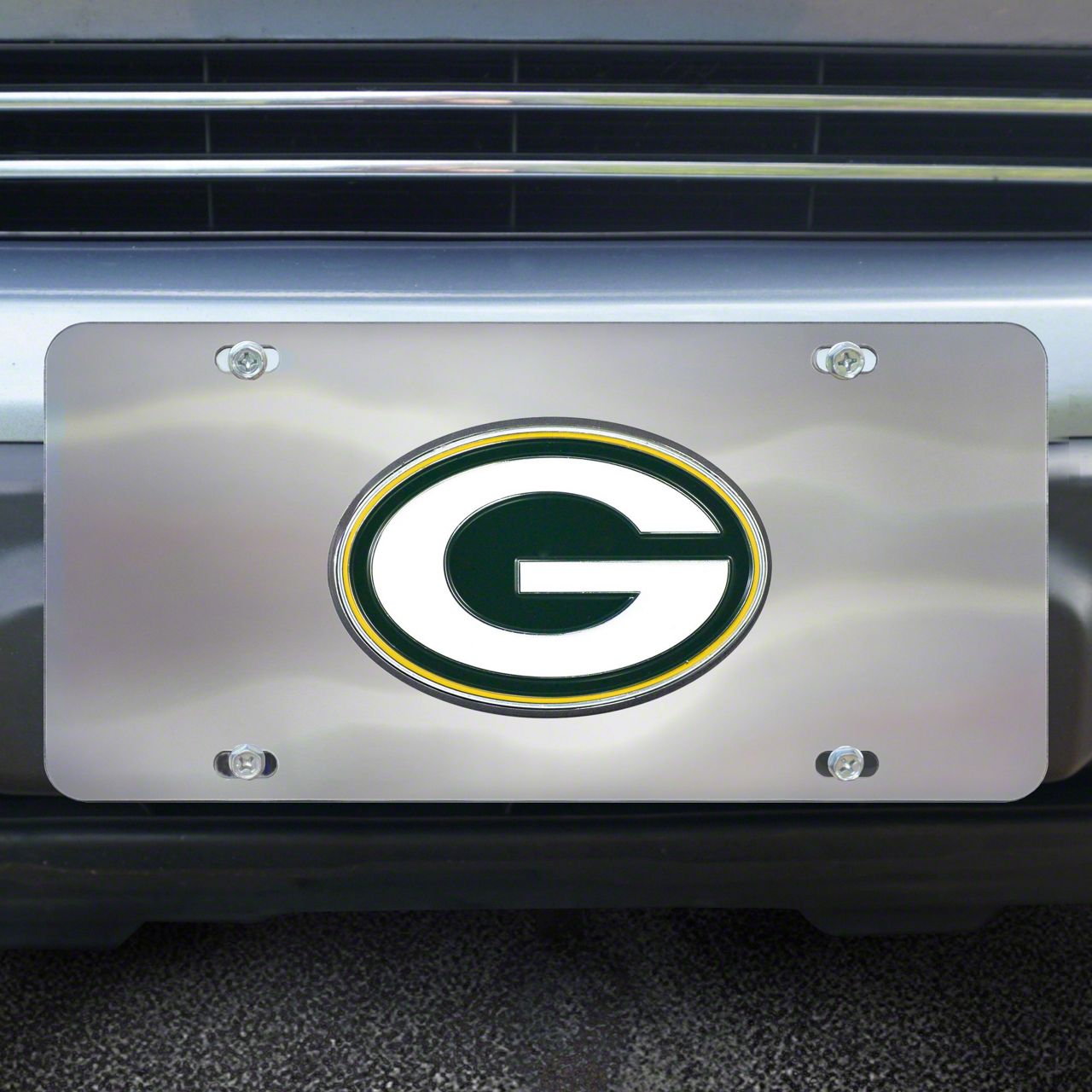 Bronco License Plate with Green Bay Packers Logo; Stainless Steel ...