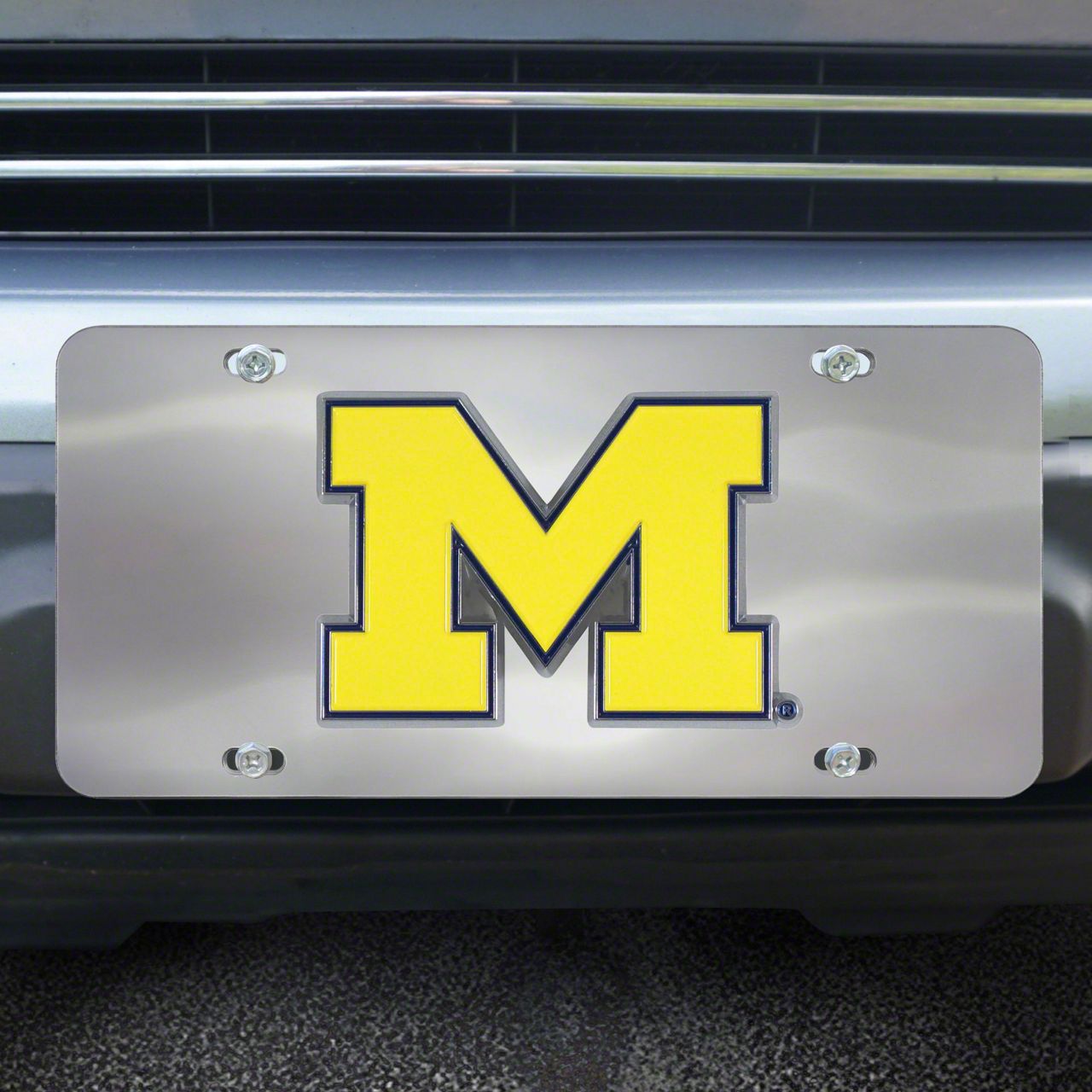 Bronco License Plate with University of Michigan Logo; Stainless Steel ...