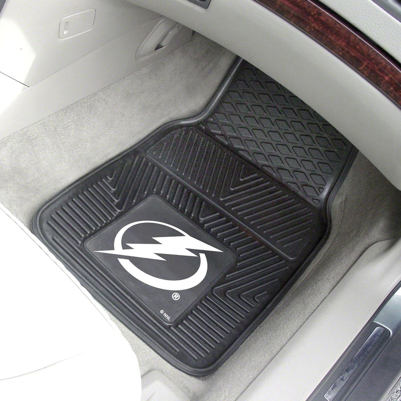 Bronco Vinyl Front Floor Mats with Tampa Bay Lightning Logo; Black ...