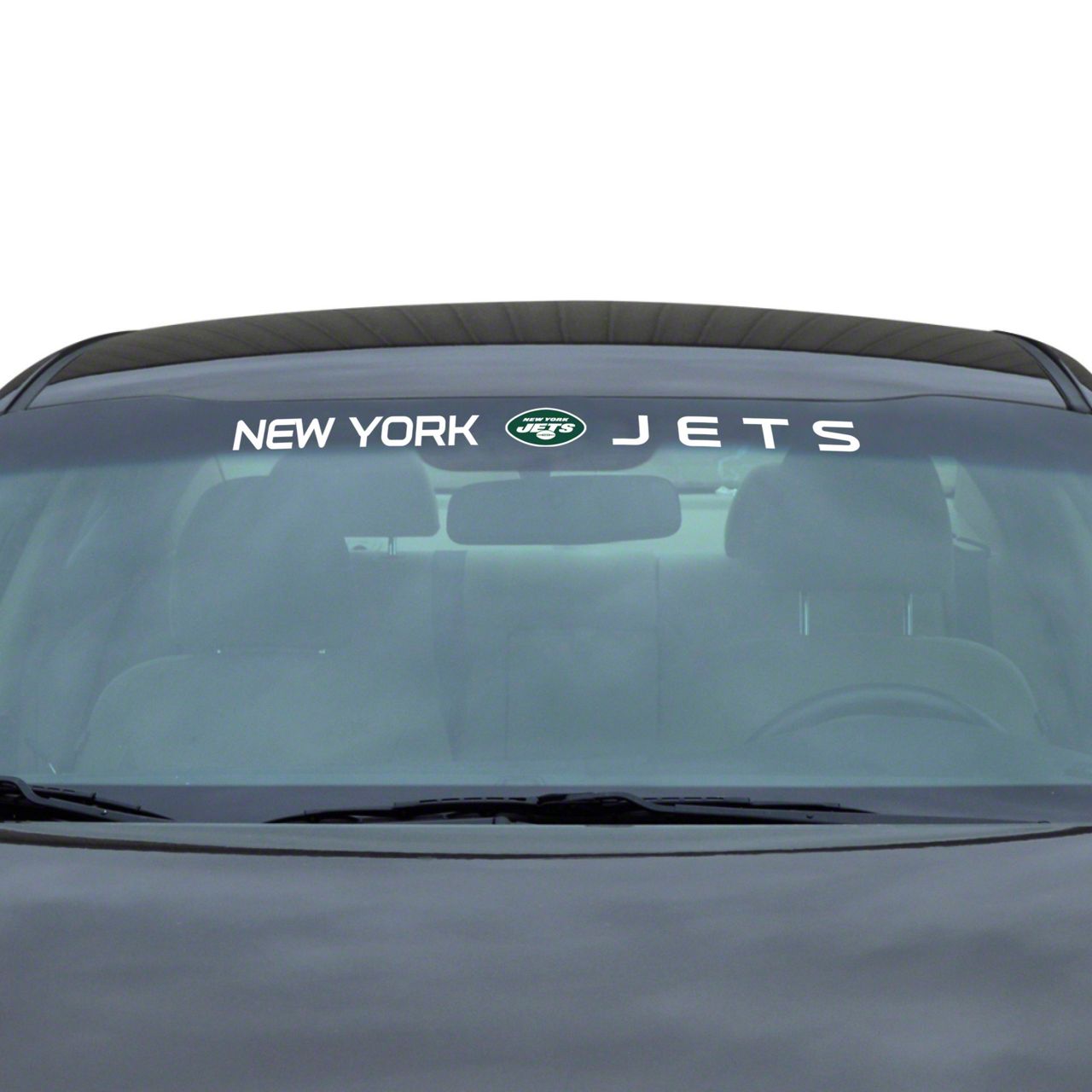 Bronco Windshield Decal with New York Jets Logo; White (Universal; Some ...