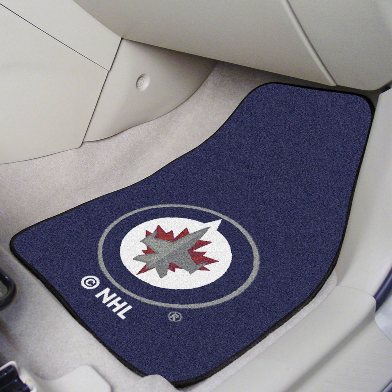Jeep Gladiator Carpet Front Floor Mats with Winnipeg Jets Logo; Navy ...